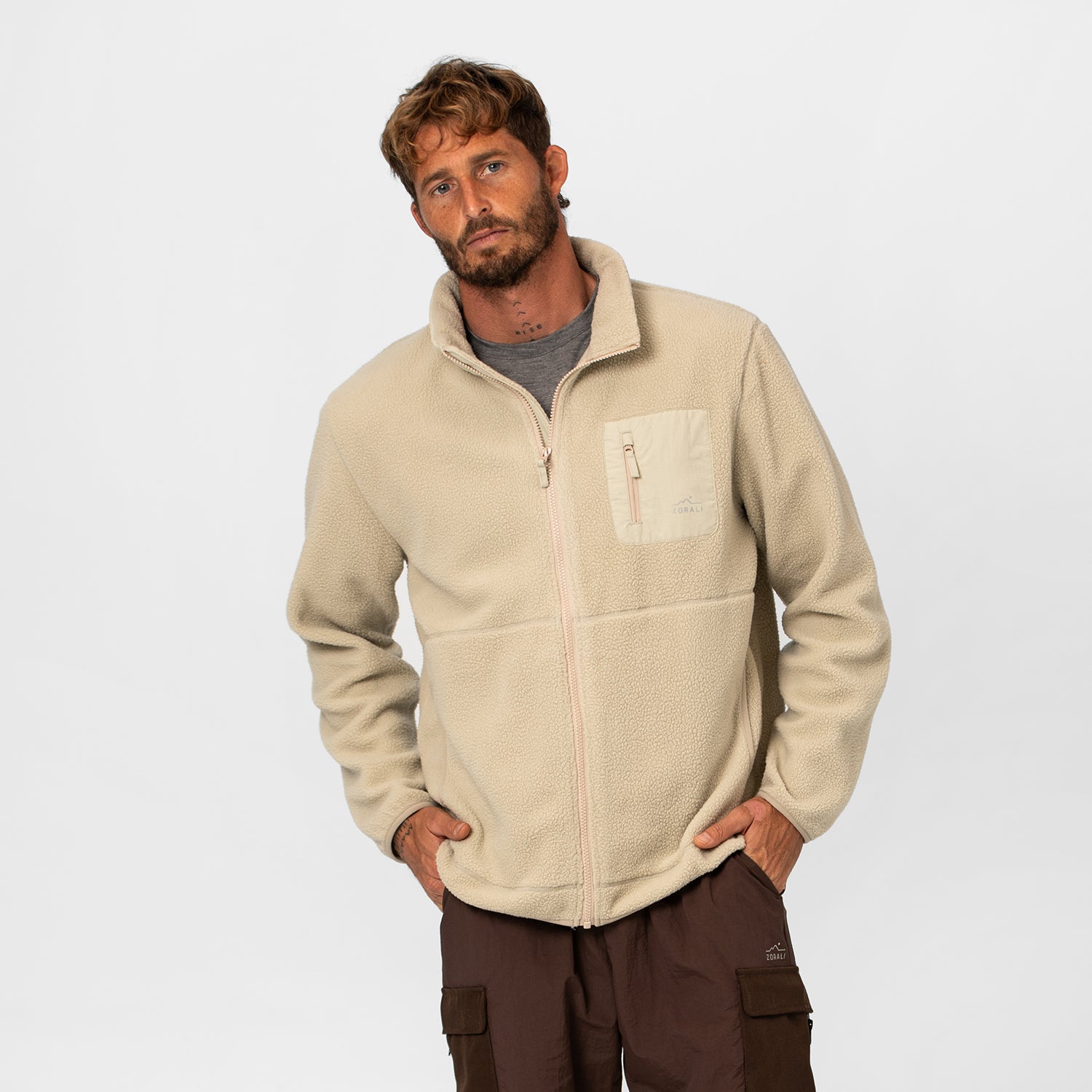Men’s Recycled Cosy Camp Fleece - Oat | Zorali