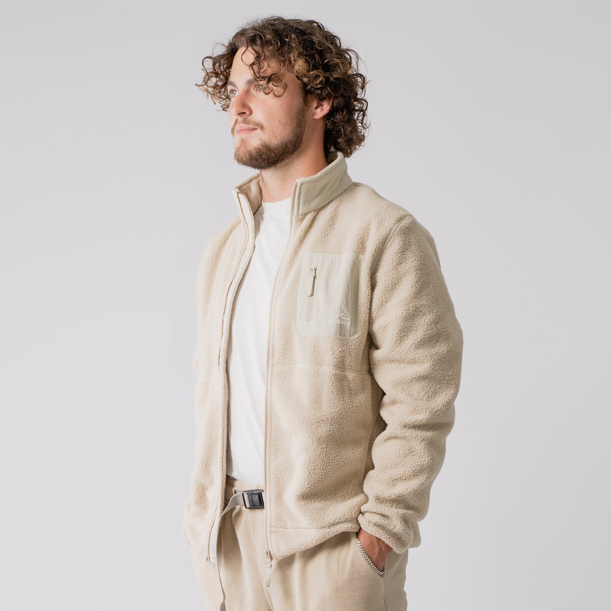 Men’s Recycled Cosy Camp Fleece - Oat | Zorali